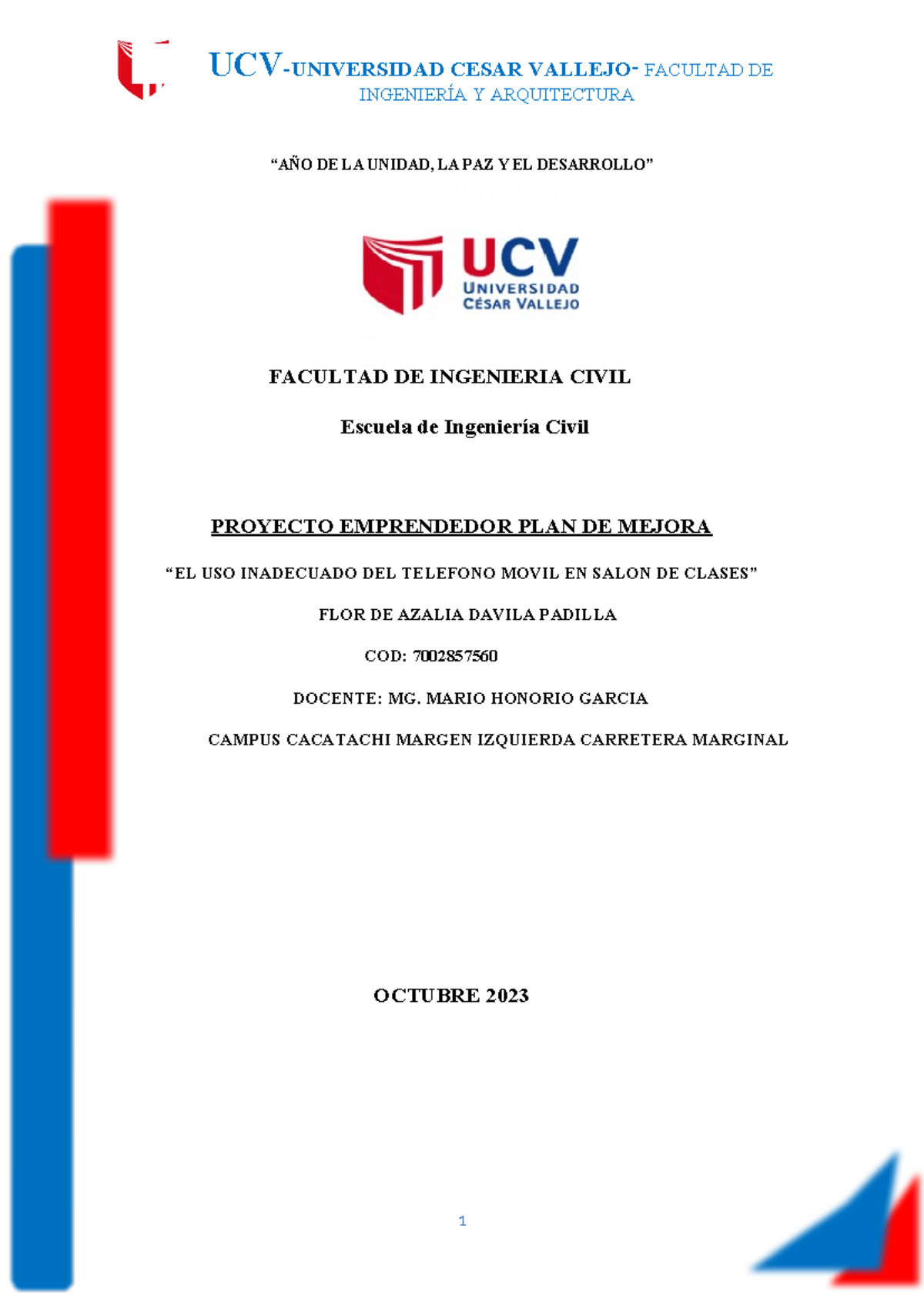 Proyecto Emprendedor Curso Tutoria III (Flor de azalia Davila Padilla ...