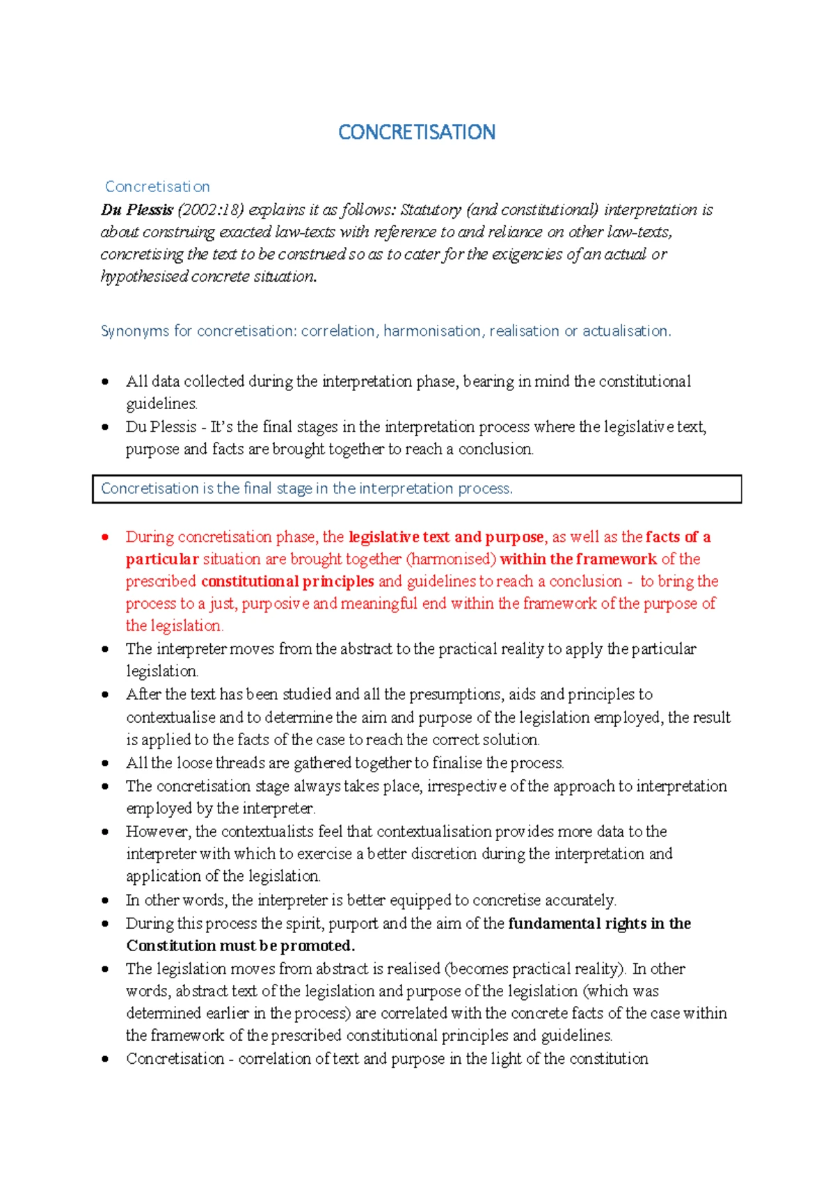 6. Concretisation - Lecture notes 6 - CONCRETISATION Concretisation Du ...
