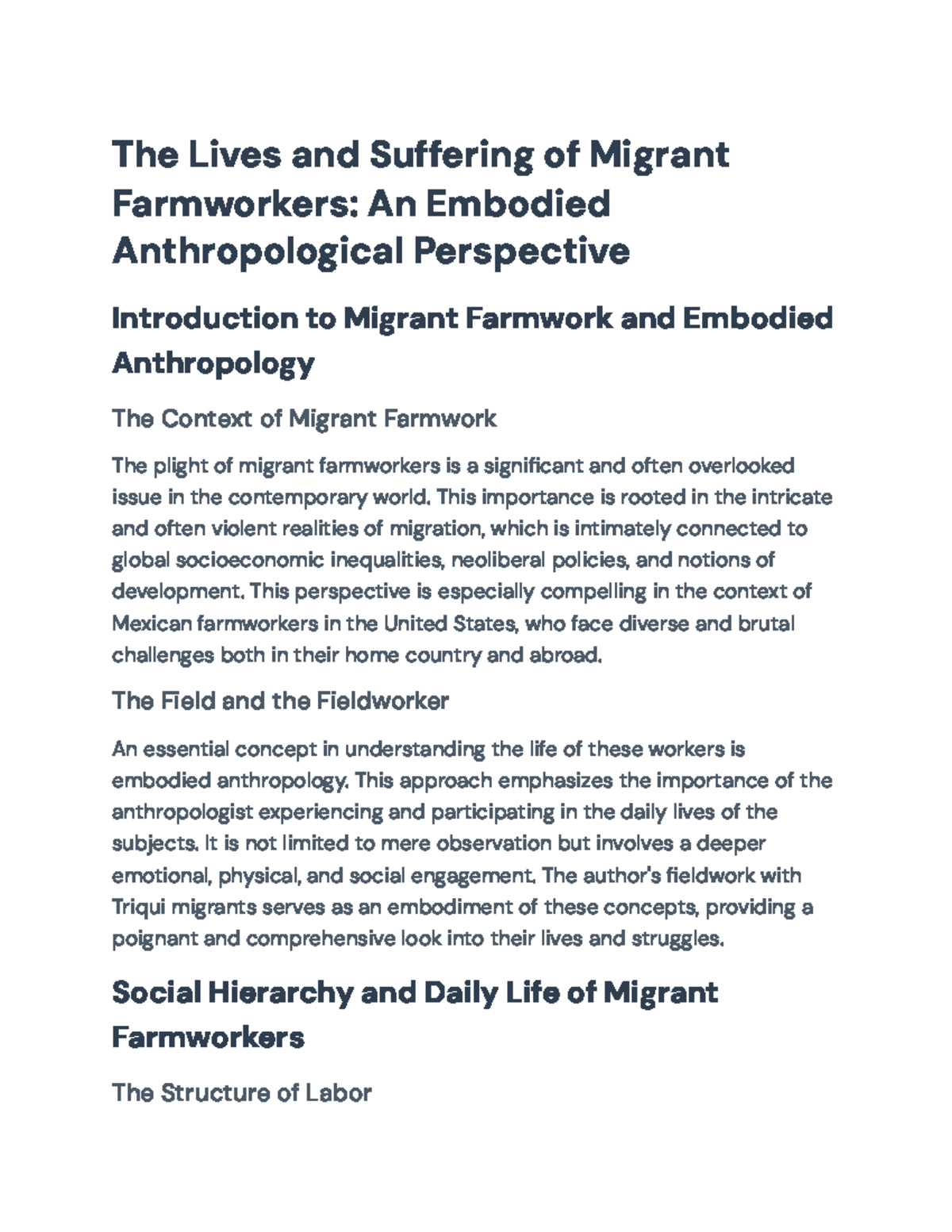 Embodied Anthropology: Migrant Farmworkers' Struggles and Resilience ...