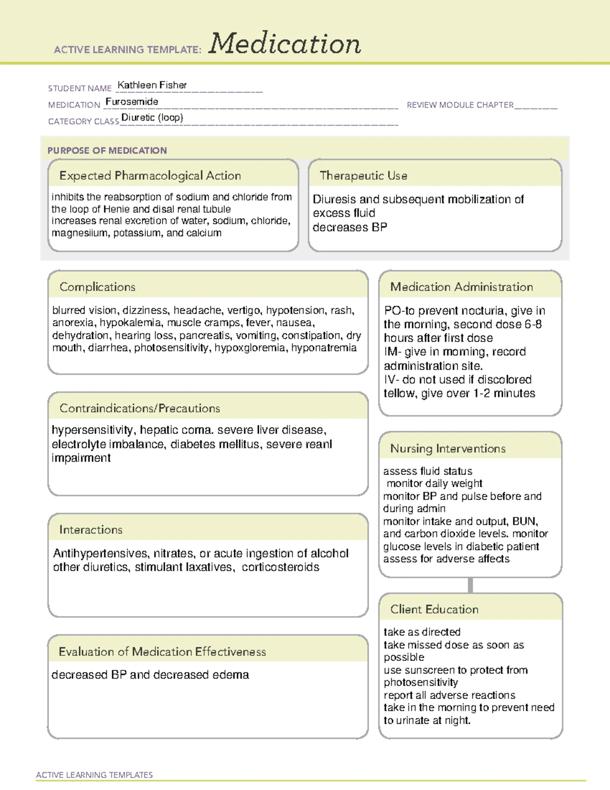 Medtemp carvedilol - ATI template - ACTIVE LEARNING TEMPLATES ...