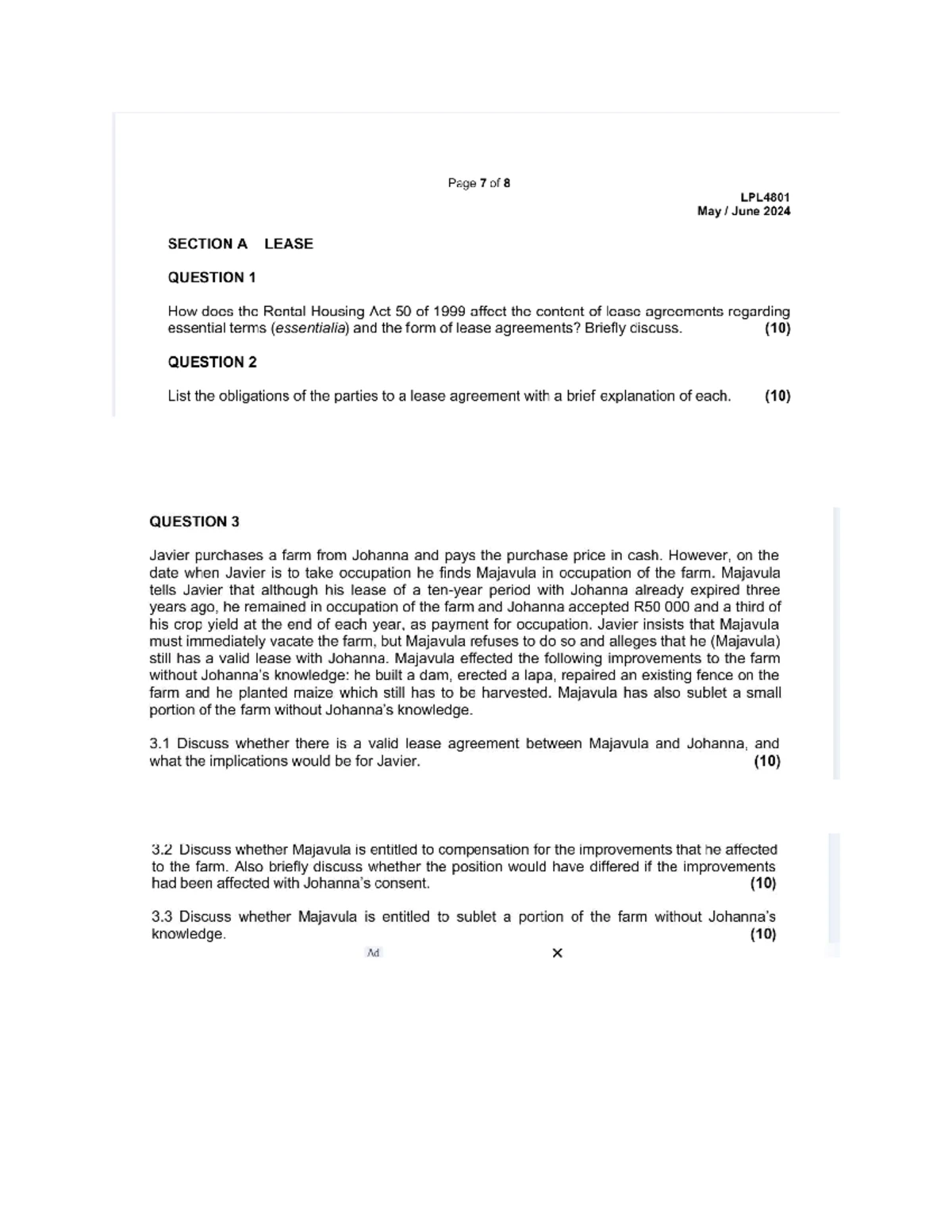 LPL4801 FINAL EXAM 2024 - PAST EXAM PAPER ANALYSIS - Studocu