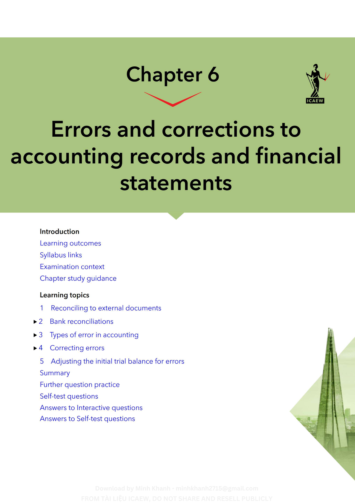 ACC6 - Chapter 6: ICAEW Errors and Corrections in Accounting Records ...