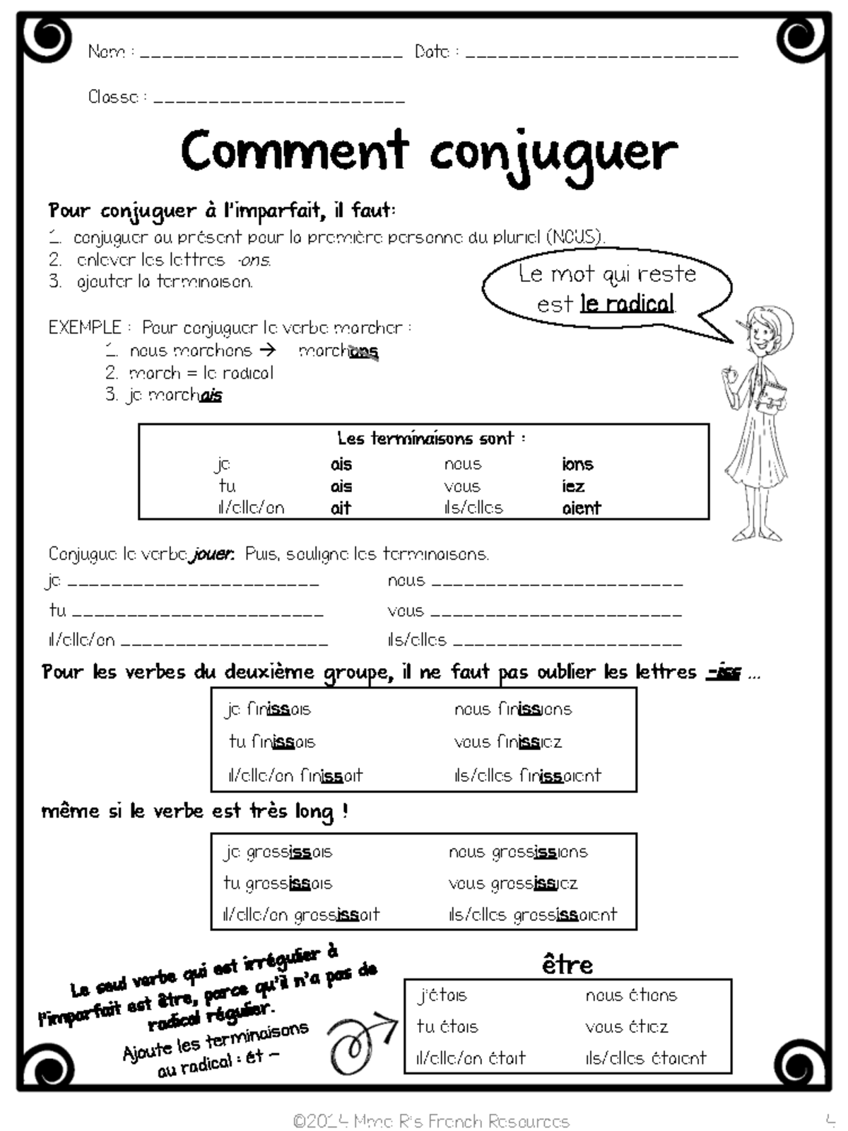 Imparfait Conjugation Practice: Exercises & Personal Questions (FR 101 ...