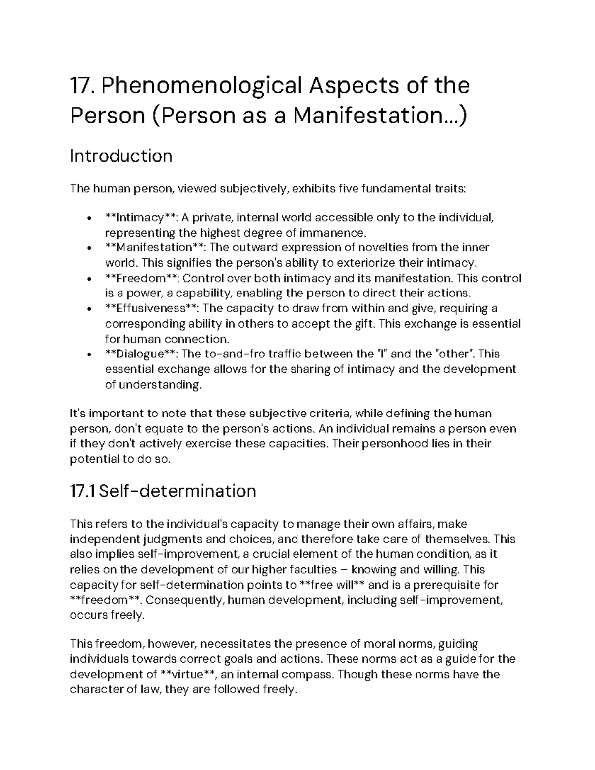 Phenomenological aspects of human - 17. Phenomenological Aspects of the ...