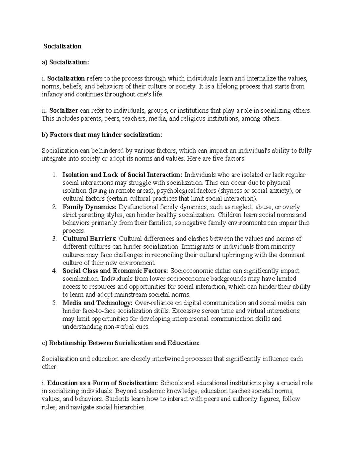 Sociology 101: Socialization Process and Influencing Factors Notes ...