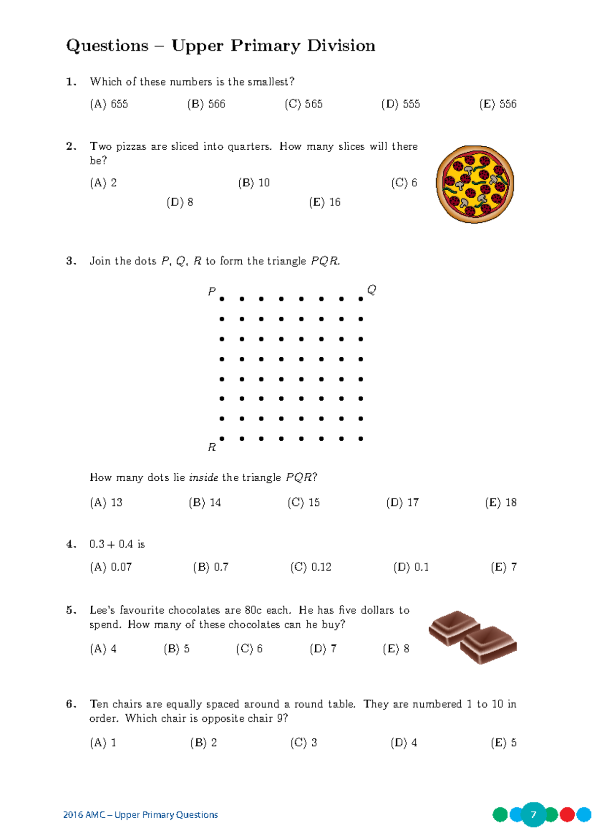 2016 AMC - Upper Primary Years 5-6 & 7 Questions and Answers - Studocu