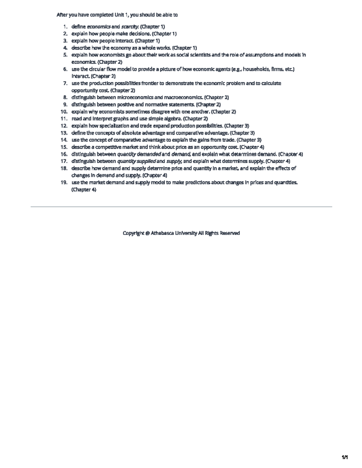 Objectives for Chapters 1-4 (ECO 101) - Key Questions - Studocu