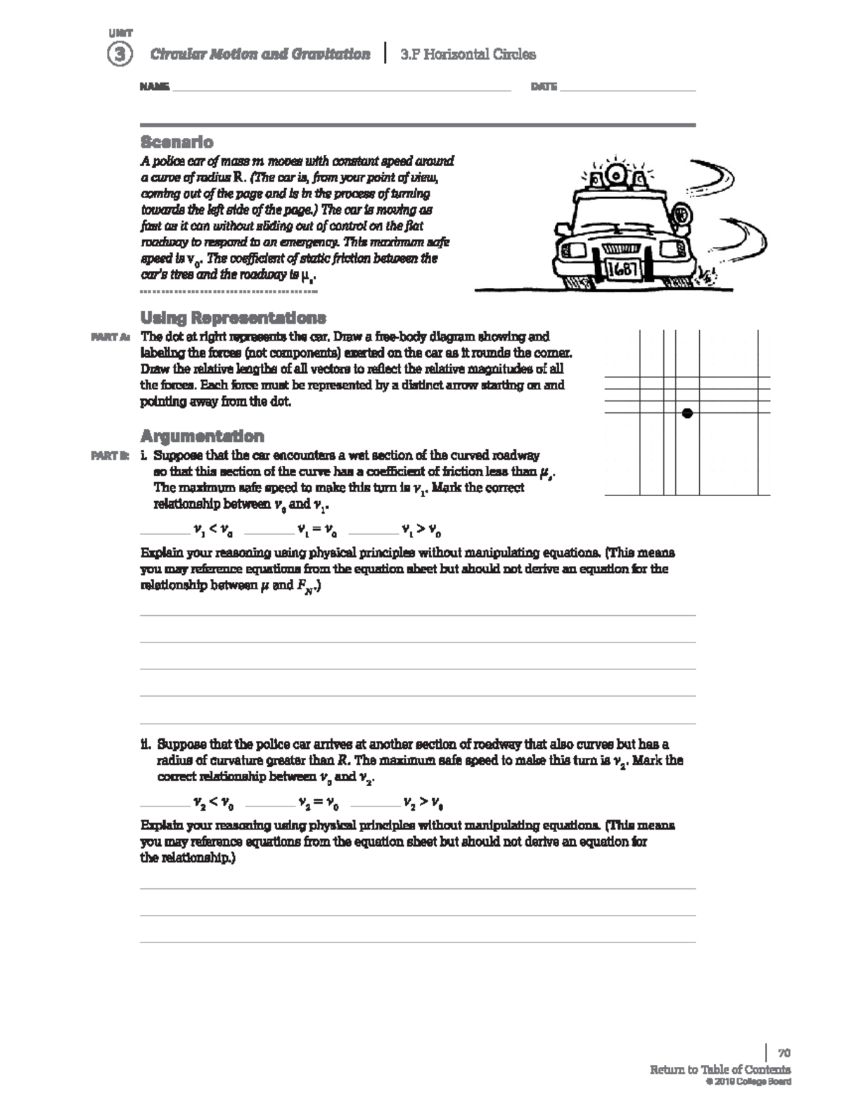 Physics HW - Circular Motion & Gravitation with Police Car Scenario ...