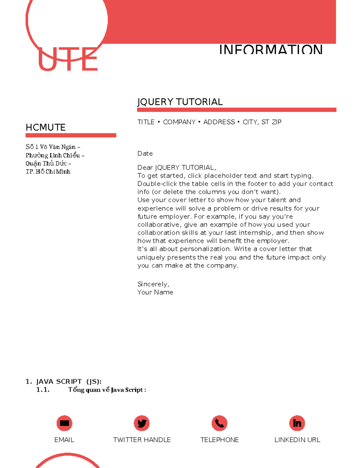 JS Tutorial: Comprehensive Guide to JavaScript Basics and Usage - Studocu