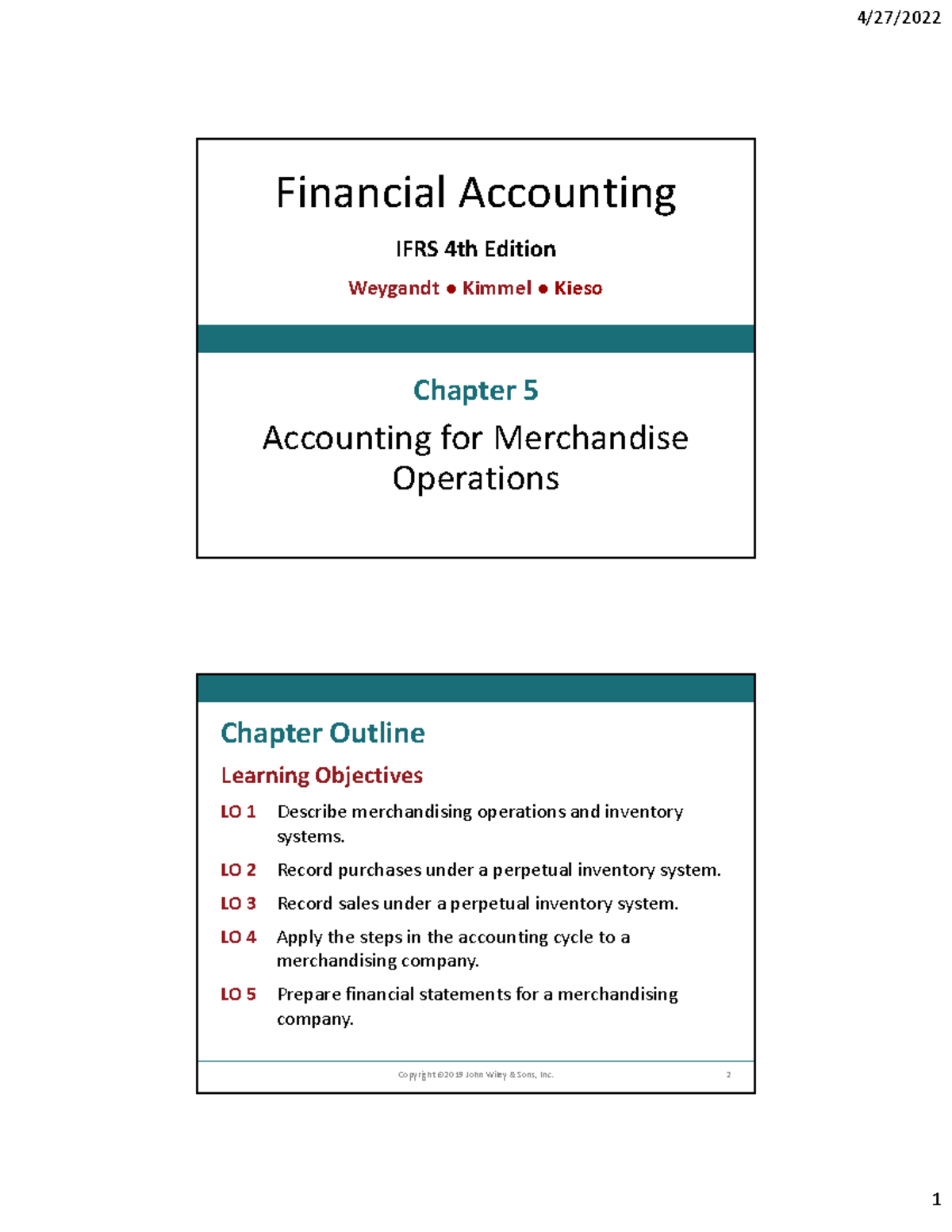 Ch05 - chapter 5 - Financial Accounting IFRS 4th Edition Chapter 5 ...