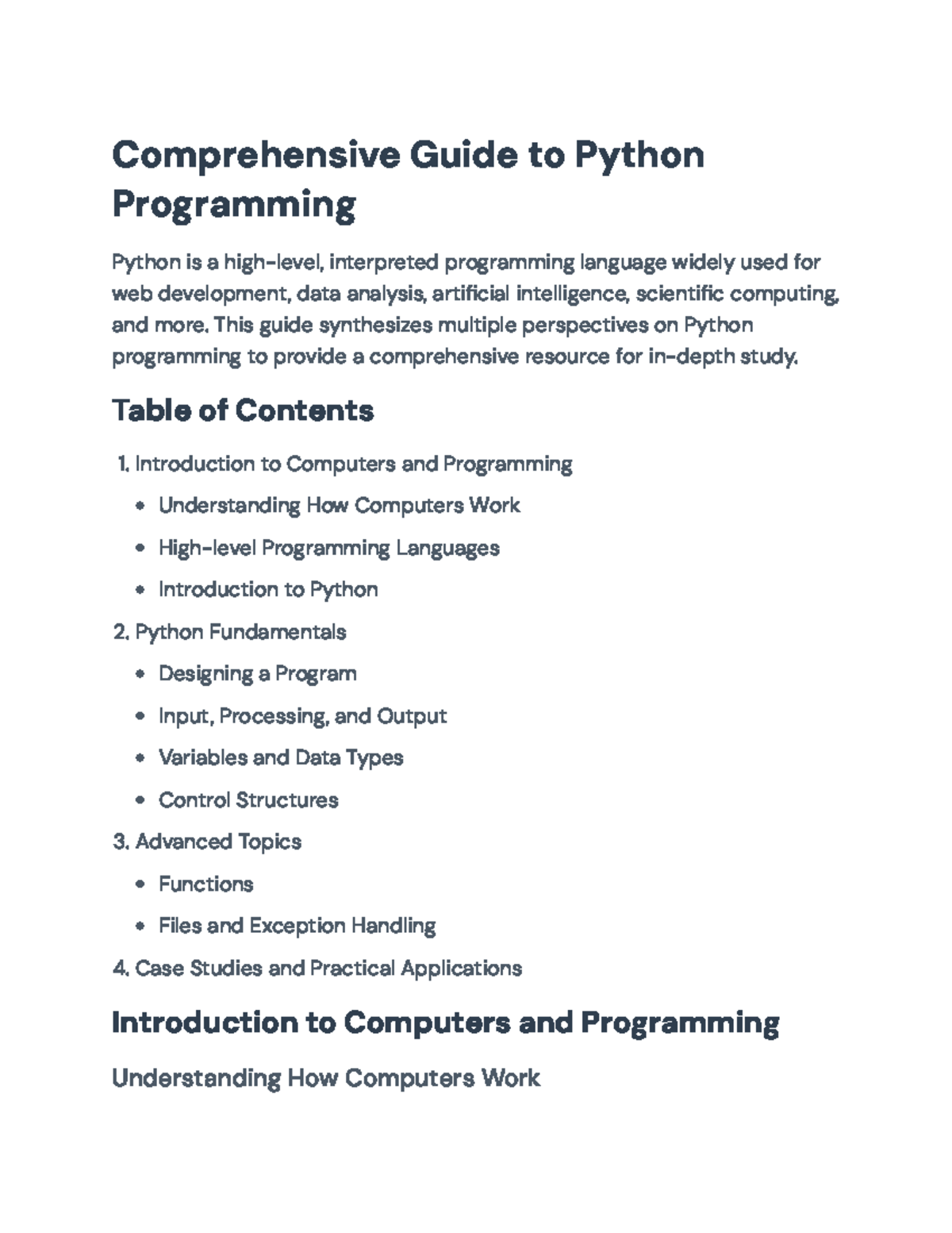 Comprehensive Python Programming Guide for Beginners and Beyond ...