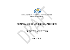 Grade 5 - Creative Arts Curriculum Design and Learning Outcomes - Studocu