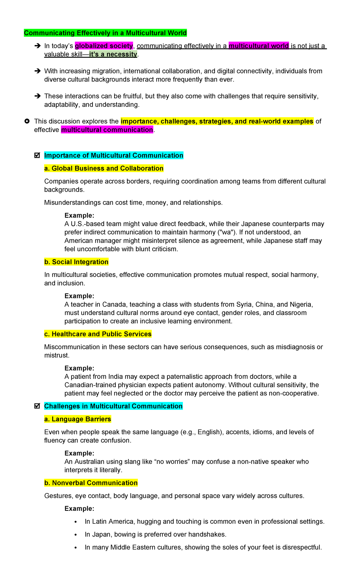 3. Effective Multicultural Communication Strategies and Challenges ...