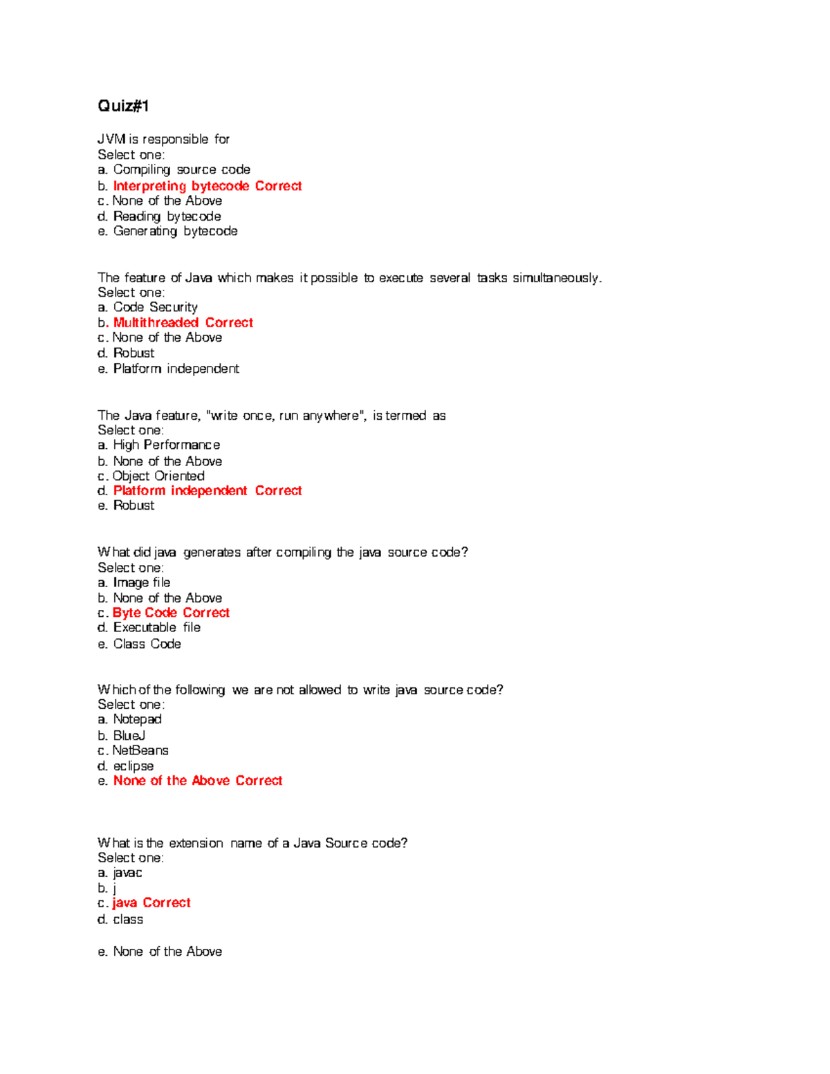 CS202 Final Exam - Java Concepts Quiz Answers and Key - Studocu