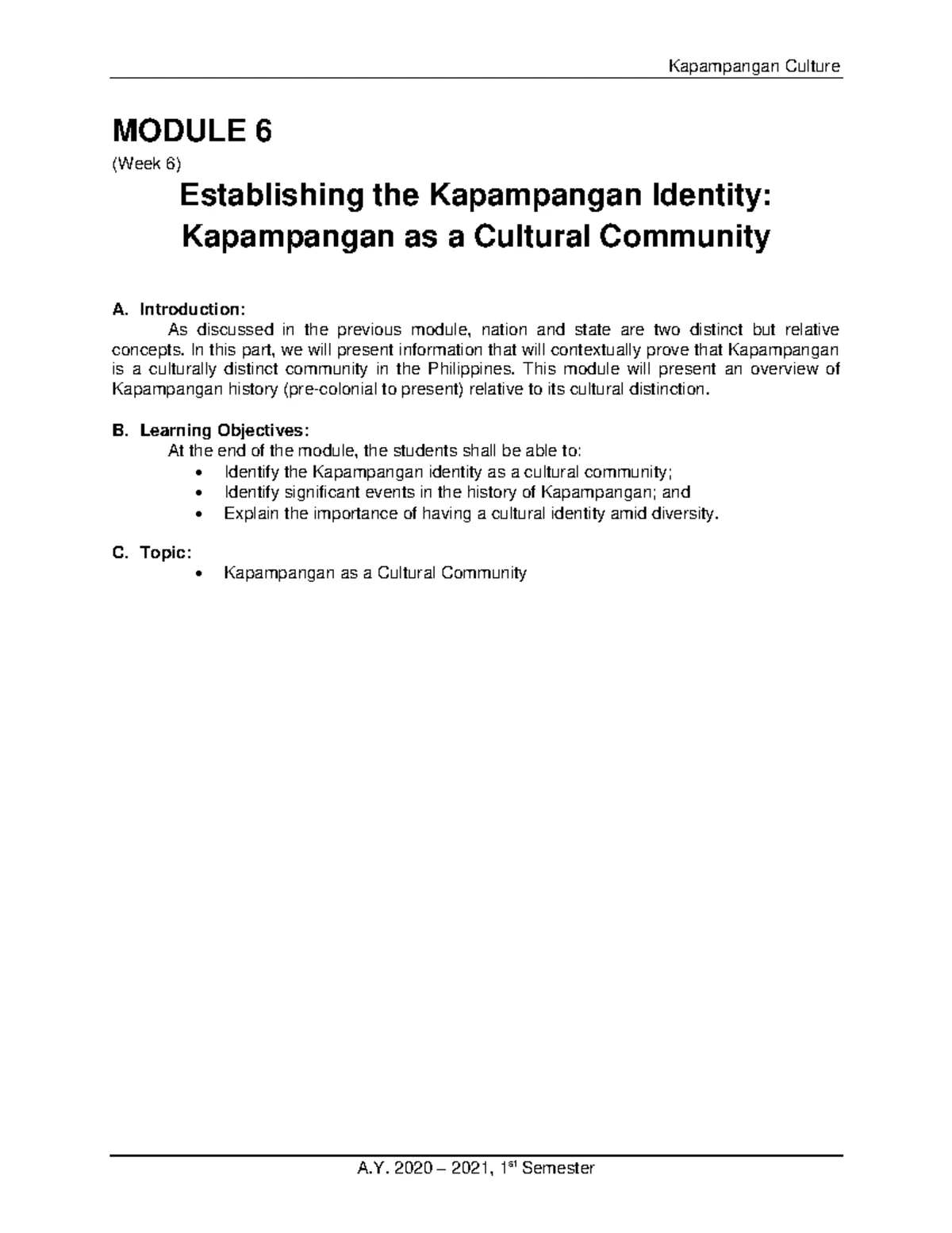 Module 9-1: Exploring the Kapampangan Way of Life Through Culture - Studocu
