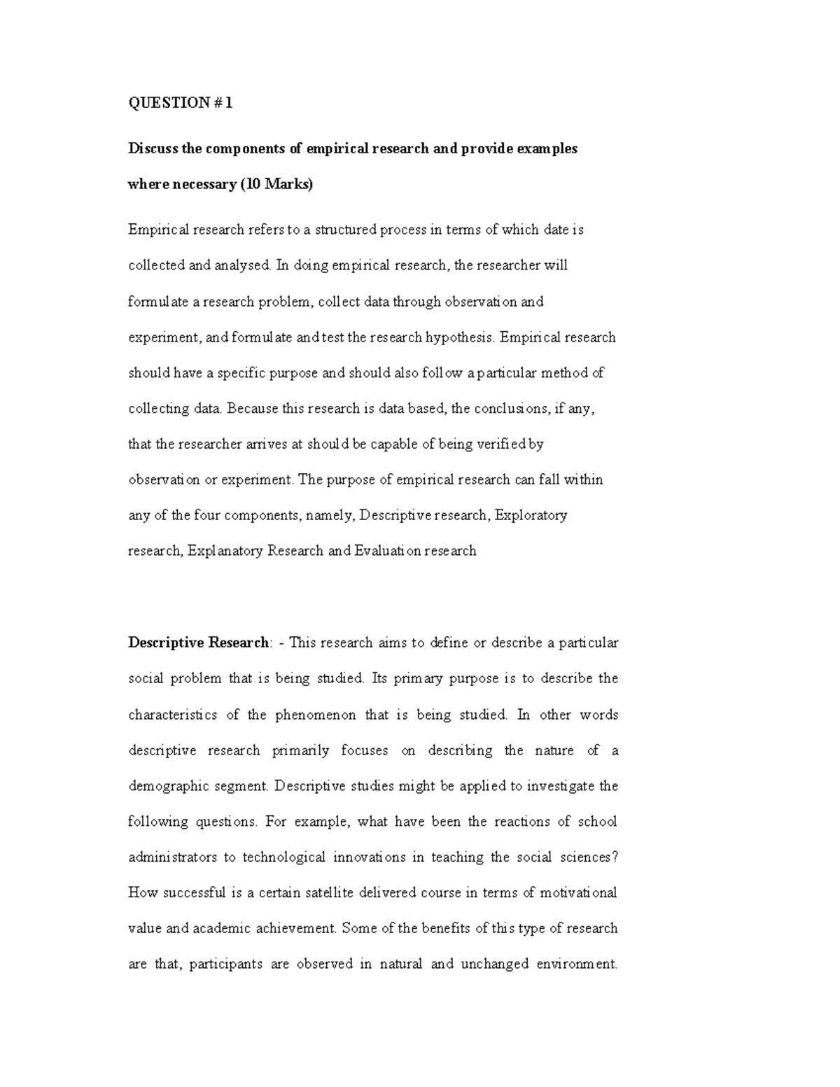 IRM 1501 - Intro to Research Methods - Assignment 1 Overview and ...