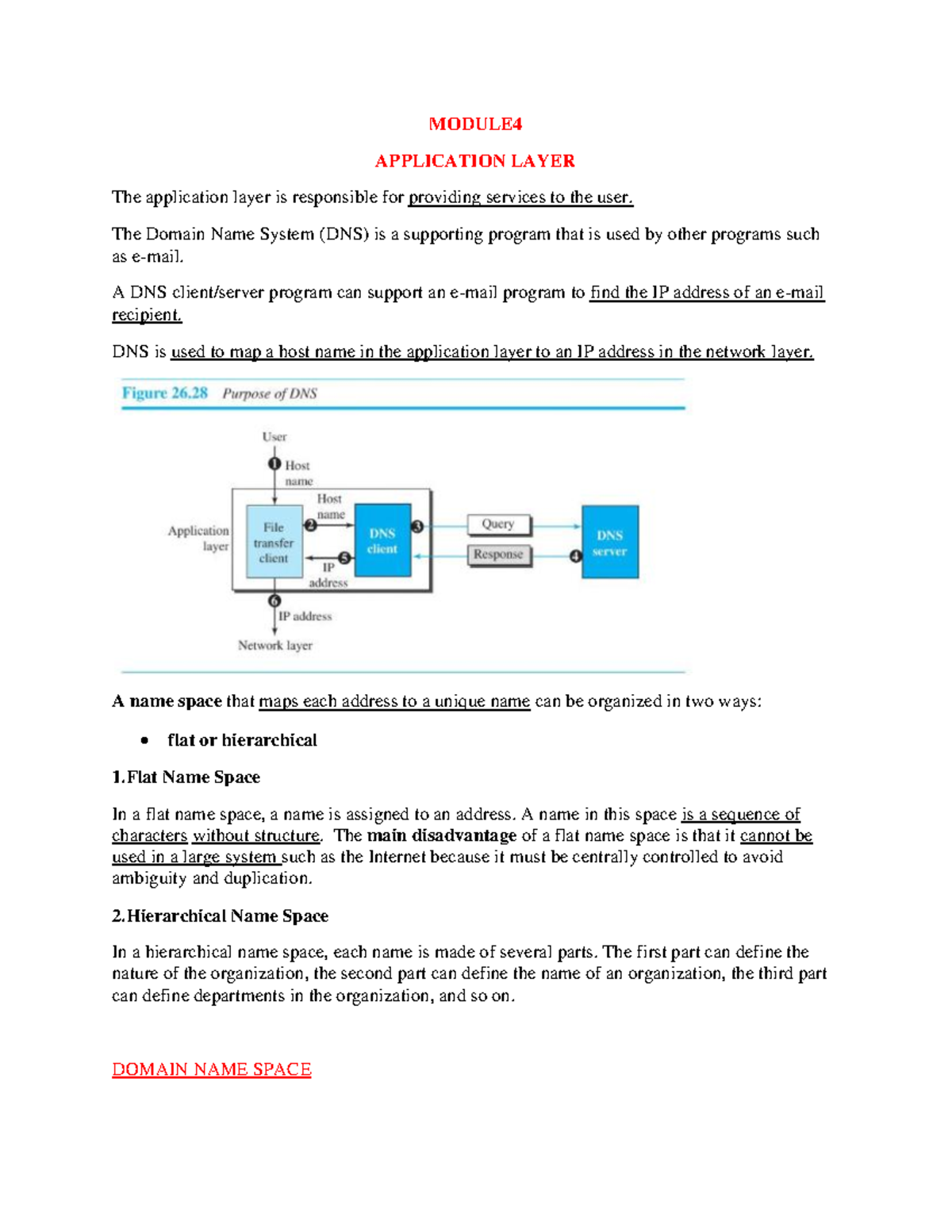 Module 4 DNS and Application Layer Overview - Bsc Computer Science - Studocu