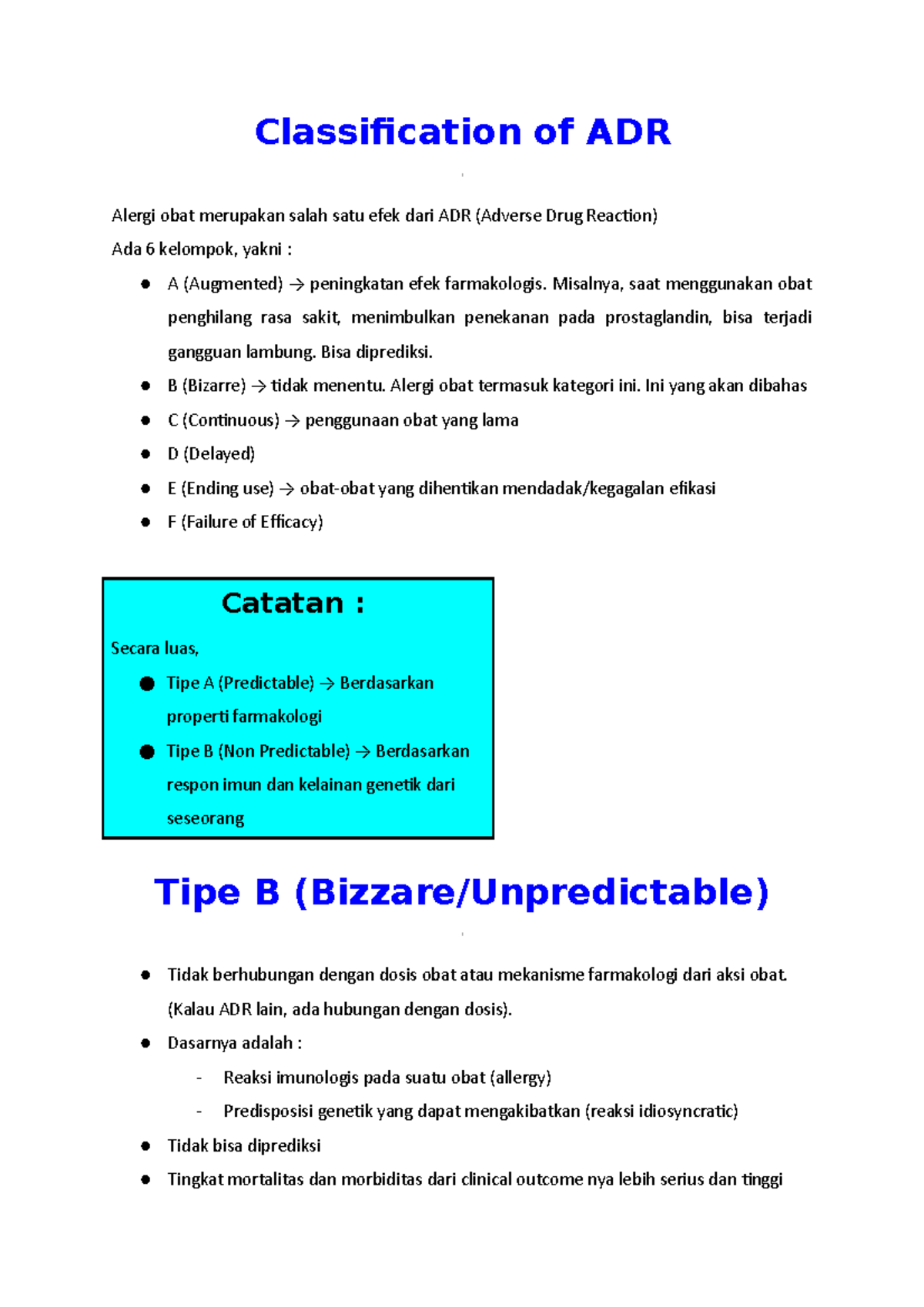 Basic Mechanism of Drug Allergy Immunopharmacology - Classification of ...