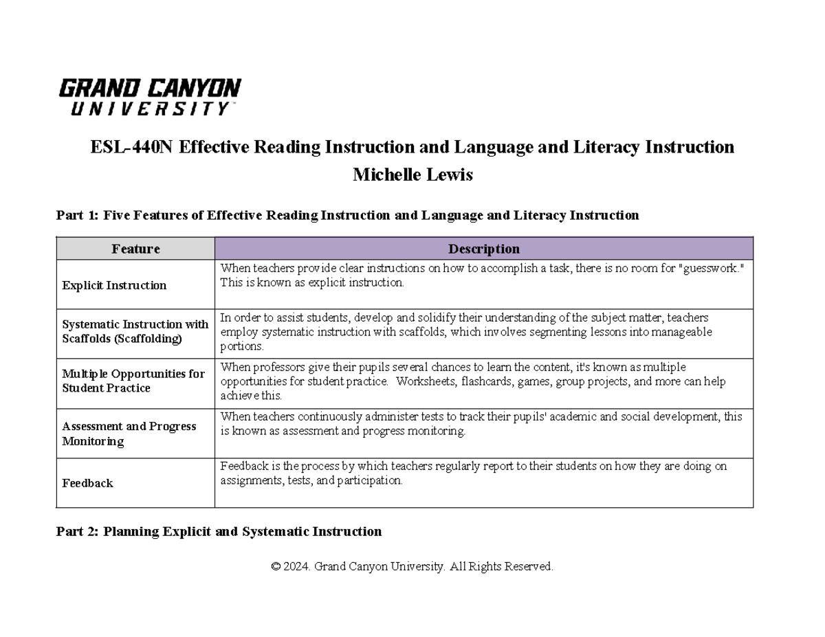 ESL-440N-RS-T5: Effective Reading & Literacy Instruction Strategies - Studocu