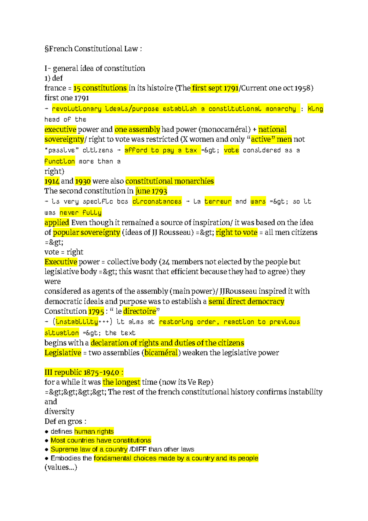 French Constitutional Law (CIV 101): Overview of the Constitution and ...