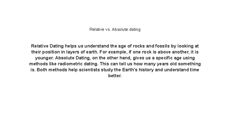 Untitled document - work - Relative vs. Absolute dating Relative Dating ...