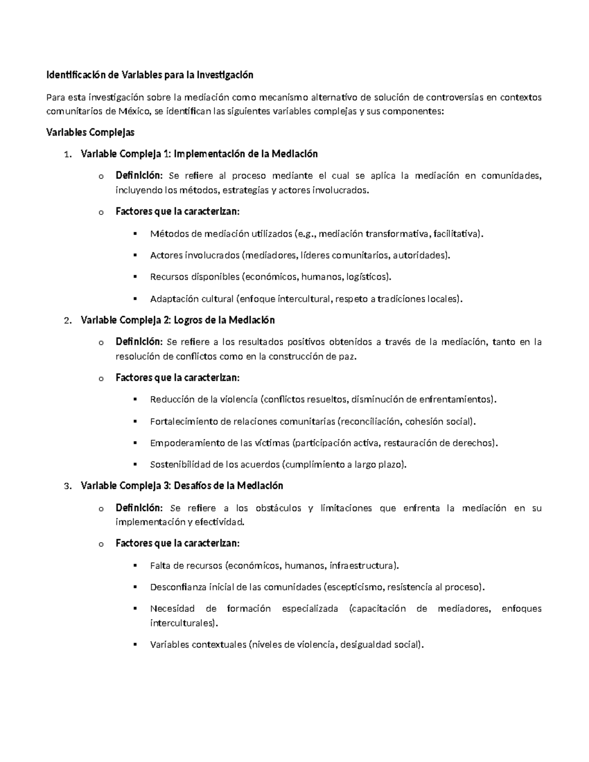 Identificación De Variables Para La Investigación Identificación De
