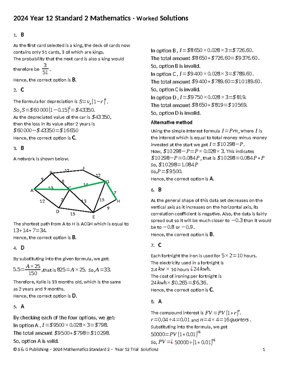 2024 Yr 12 Standard 2 Mathematics Trial Solutions and Worked Answers ...