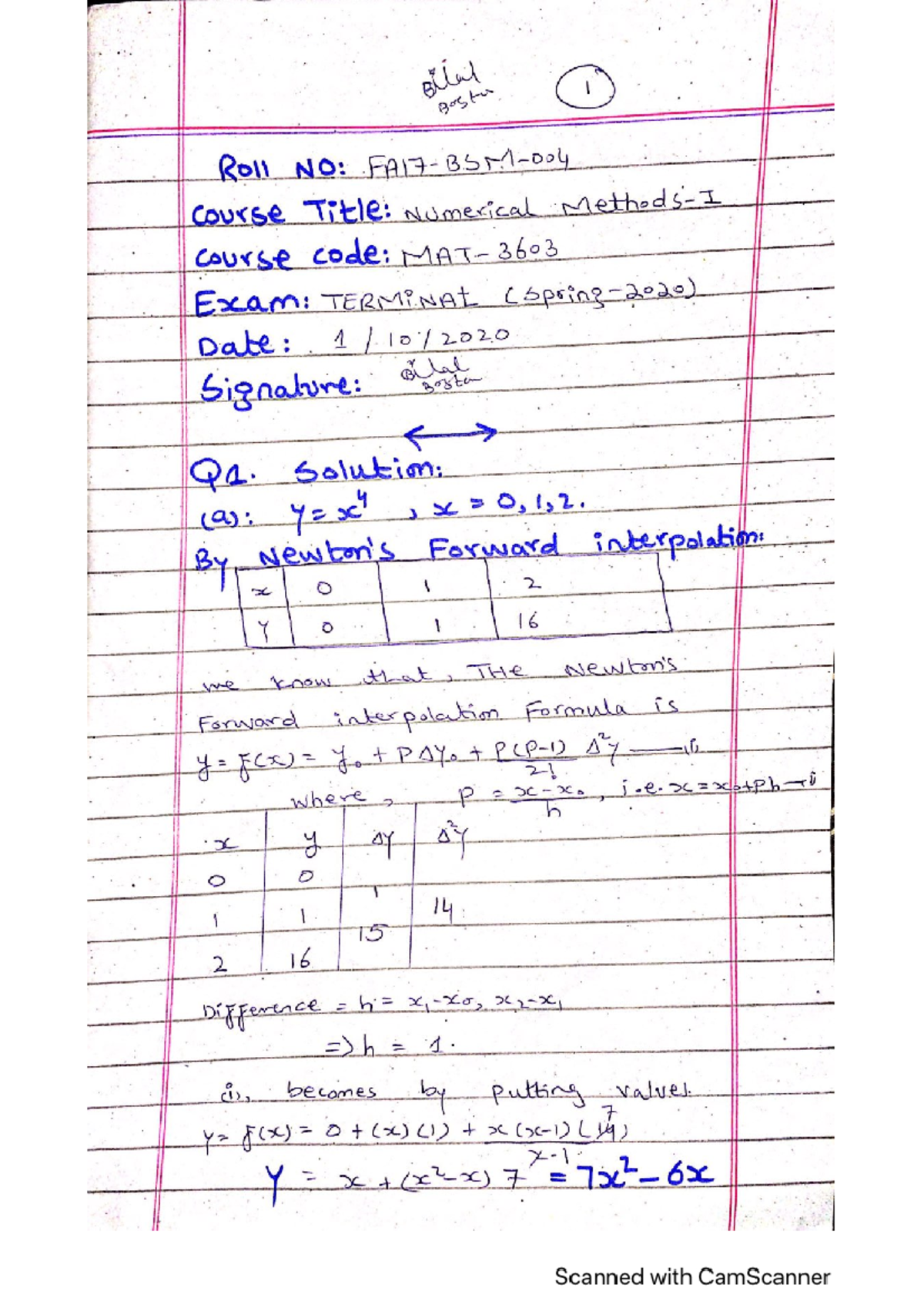 Numerical Analysis Lecture Notes - Course Code: 3603 - Studocu