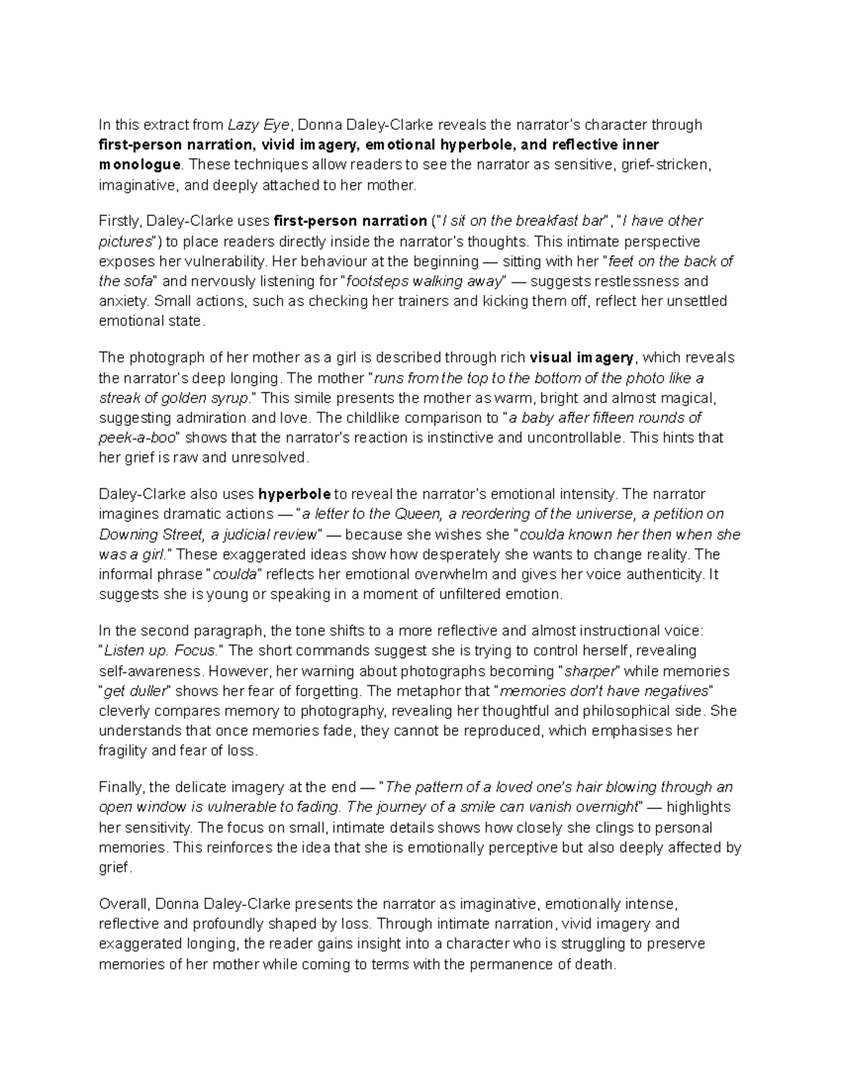 Alchemy Year 11 Tutoring: Analyzing Character and Emotion in Literature ...