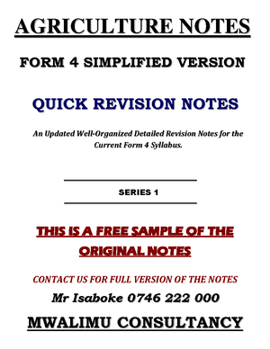 Agriculture AND Nutrition Grade 4 Notes - AGRICULTURE AND NUTRITION ...