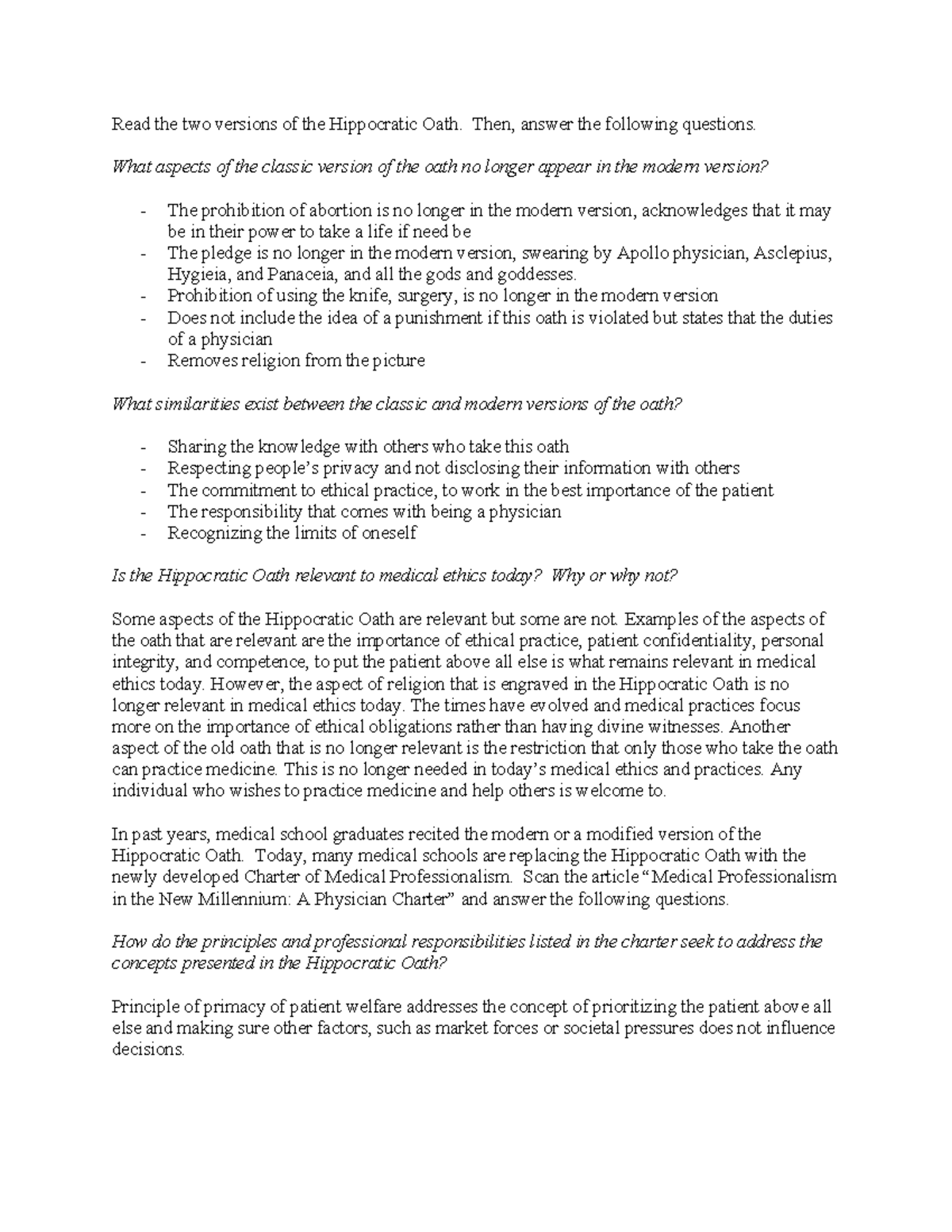 Code of Ethics Tutorial Questions 3710 - Read the two versions of the ...