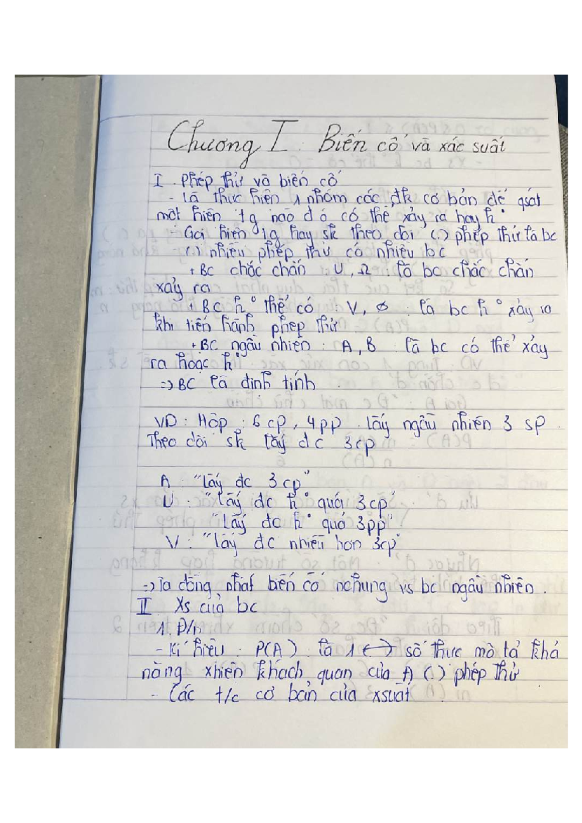 Lý Thuyết Chương 1 - Biến Cố và Xác Suất I Phep Thống Kê - Studocu