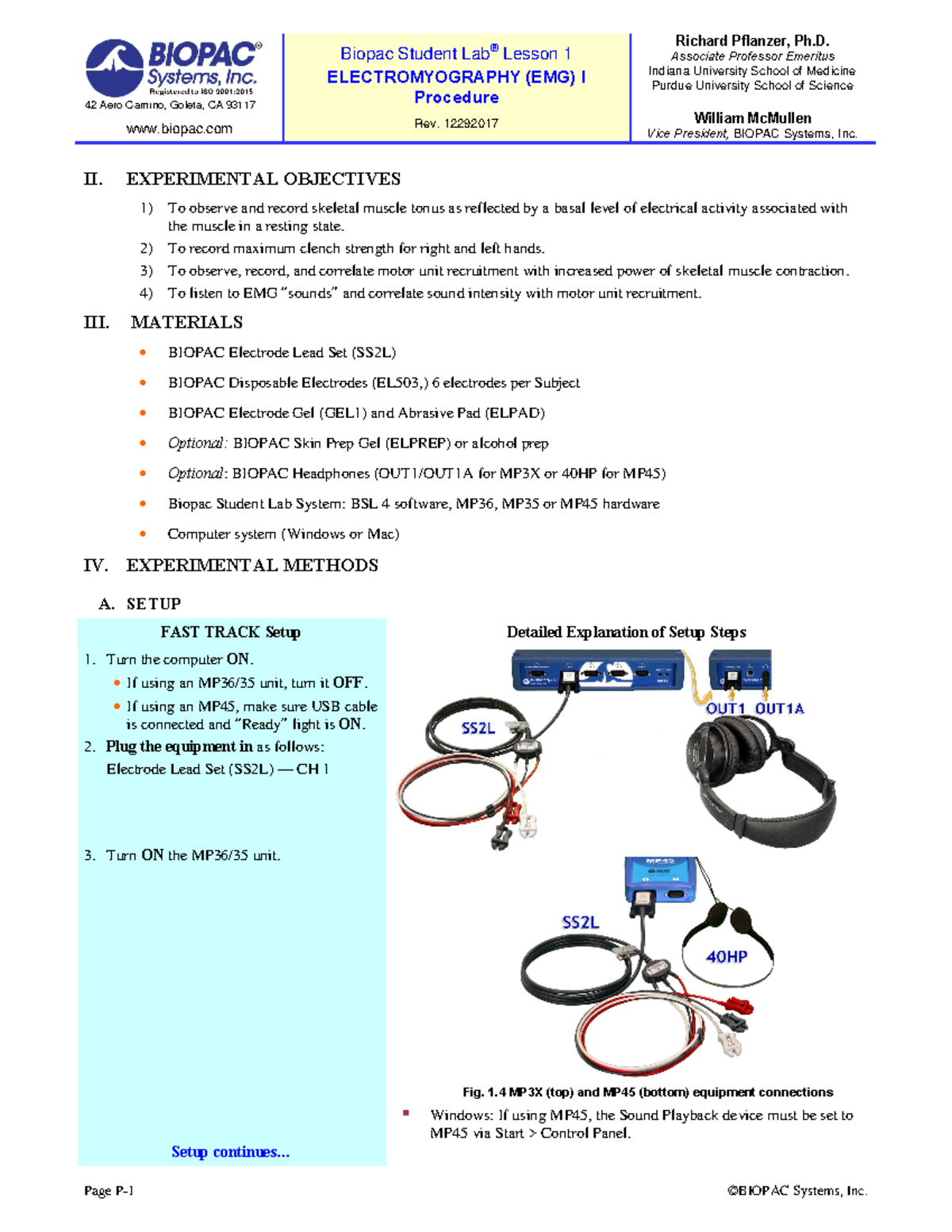 Lab 09 - Electromyography (EMG) I - Biopac Student Lab Lesson 1 - Studocu