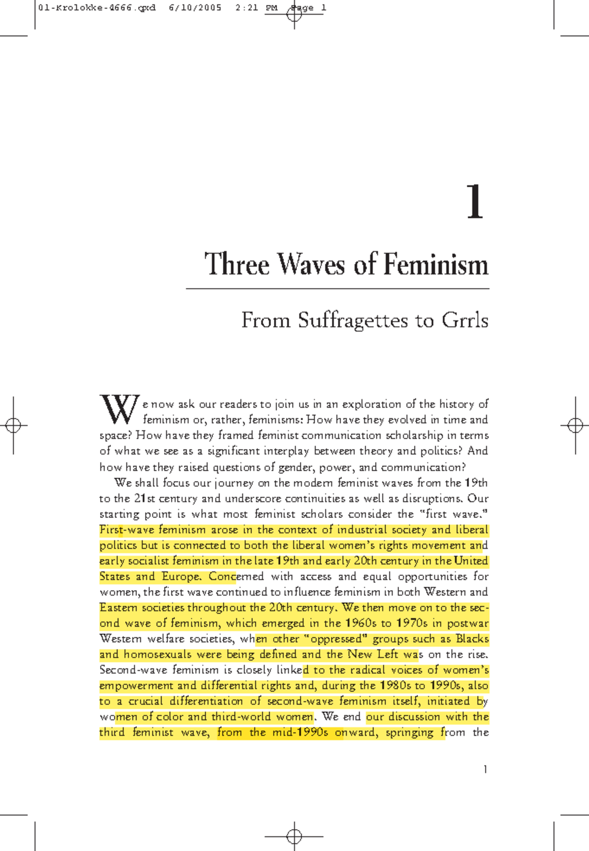 Three Waves of Feminism: Historical Perspectives and Evolution - Studocu