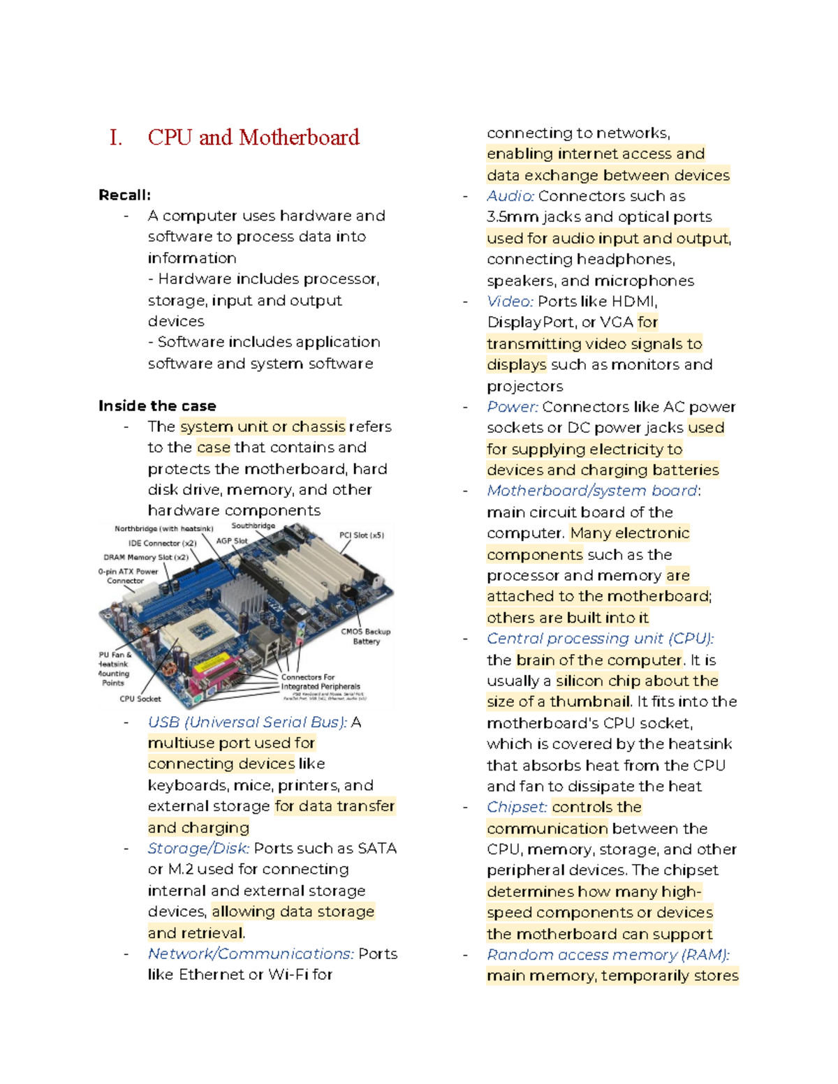 Final Exam Study Guide: CCICOMP - Computer Architecture Concepts - Studocu