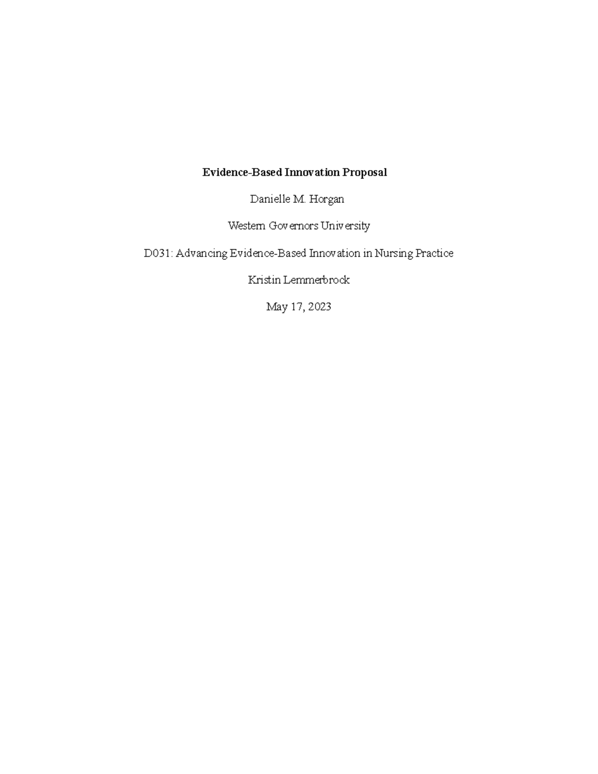 D031 - Evidence-Based Innovations for Managing Constipation in Hospice Care - Studocu