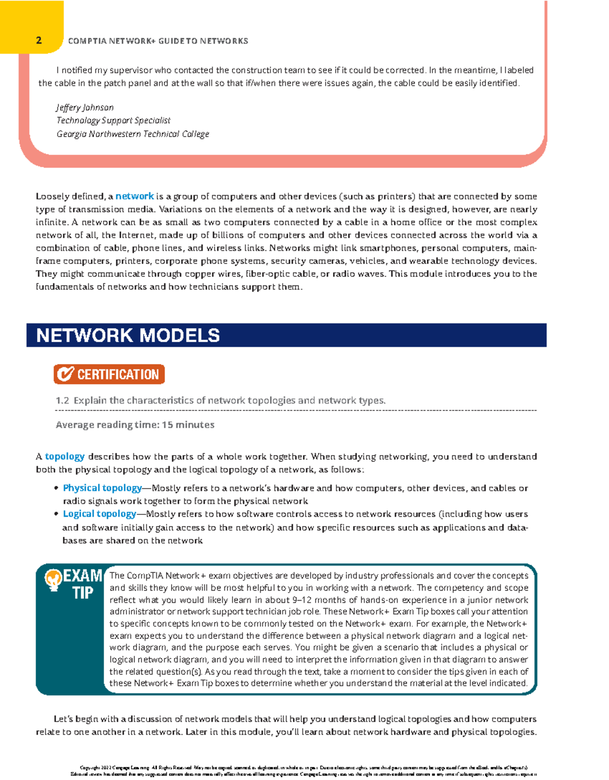 CompTIA Network+ Guide to Networks: Understanding Topologies and Models ...