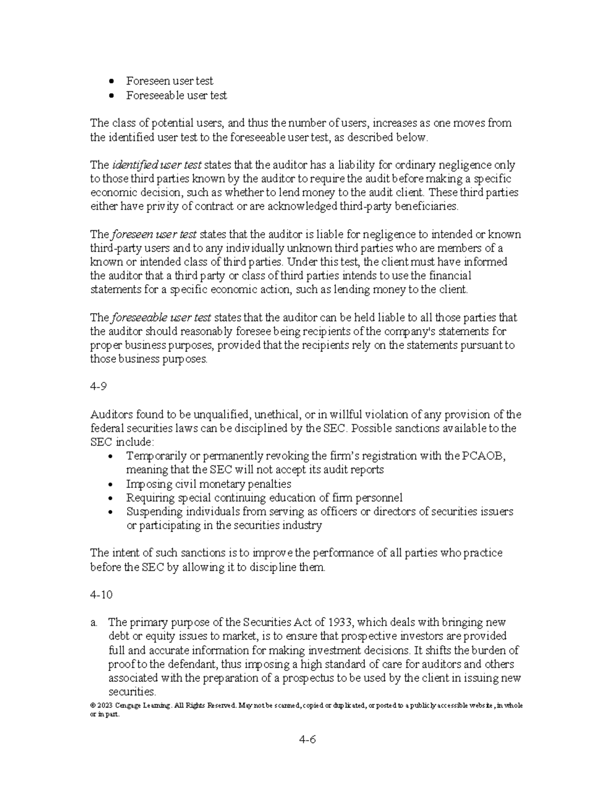 Auditing User Liability Tests: Identified, Foreseen, and Foreseeable ...