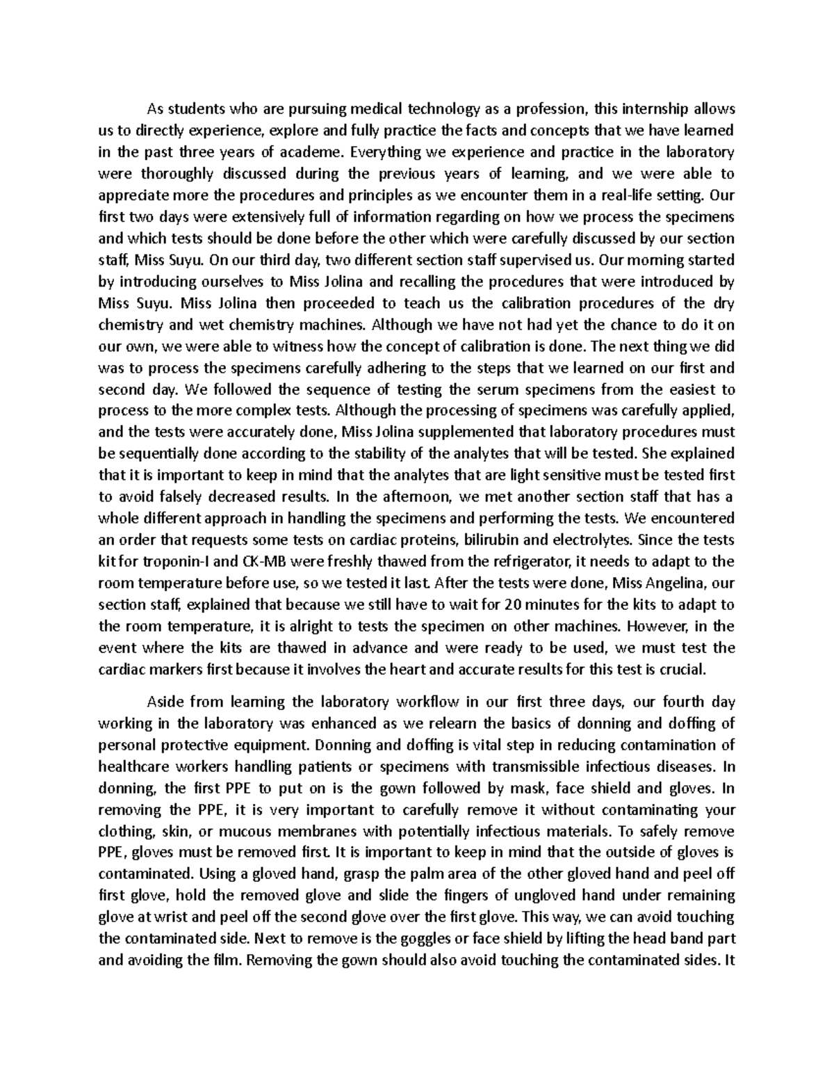 Narrative-week-1 - Narrative report for internship week one. - As students who are pursuing ...