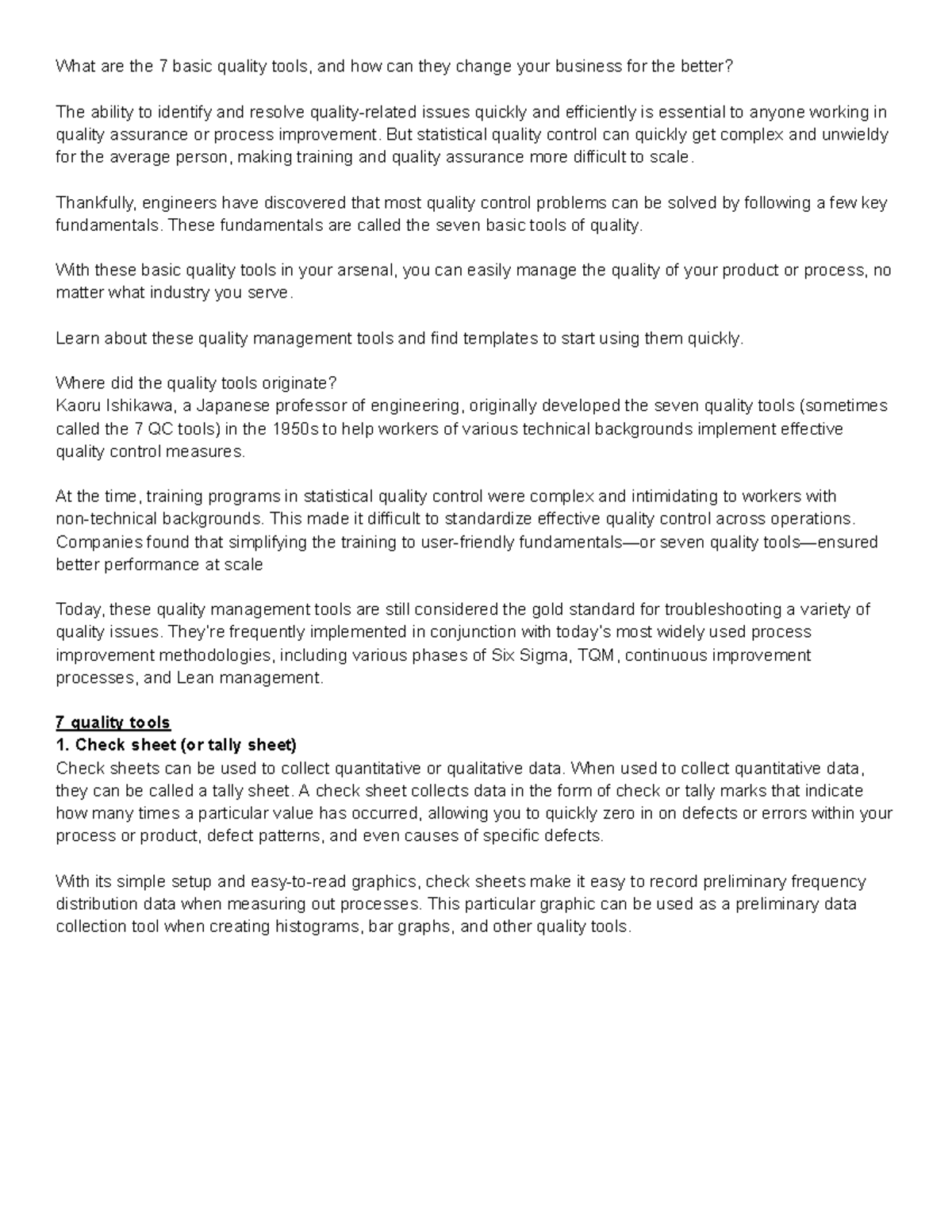Cbmec Reviewer: The 7 Basic Quality Tools for Business Improvement ...