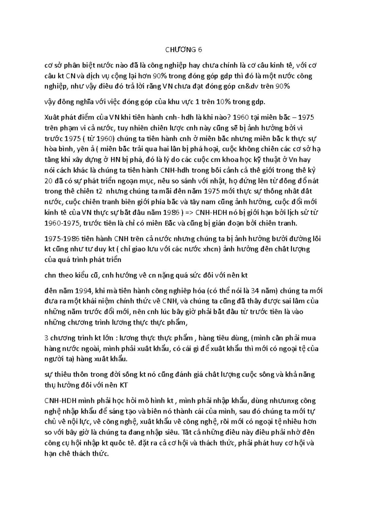 CHƯƠNG 6 - ktct - CH NGƯƠ 6 c s phân bi t n c nào đã là công nghi p hay ...