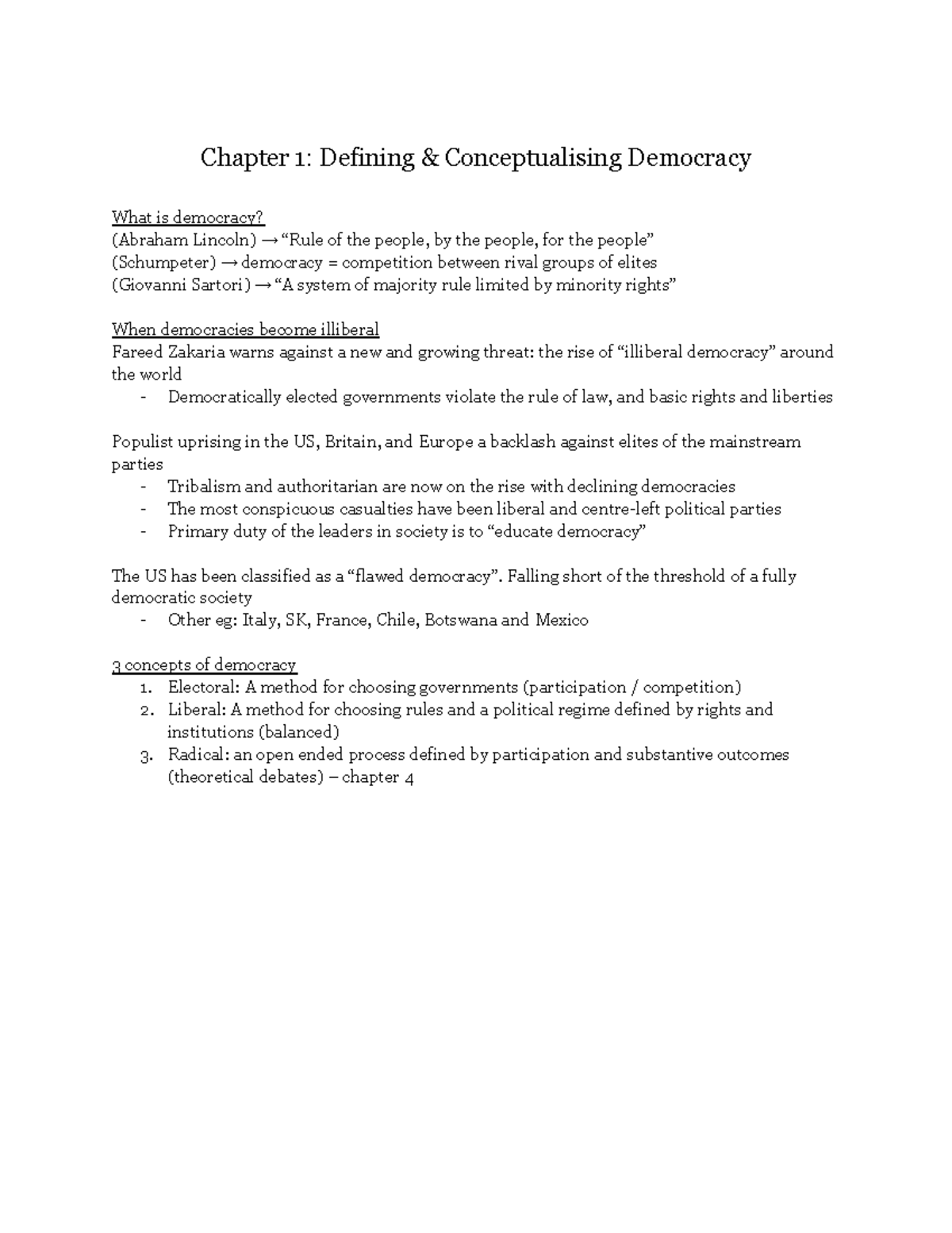 DD Final Exam Cheat Sheet: Key Concepts in Democracy and Governance ...