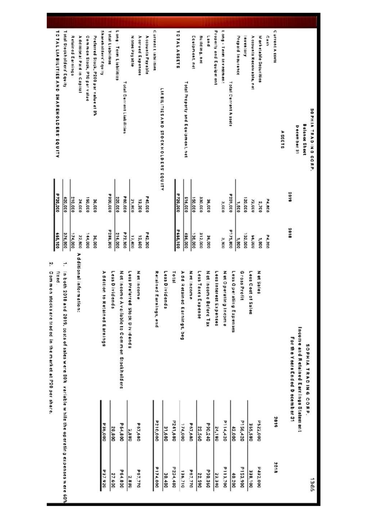 Financial Statement Analysis: SOPHIA TRADING CORP. Balance Sheet 2019 ...