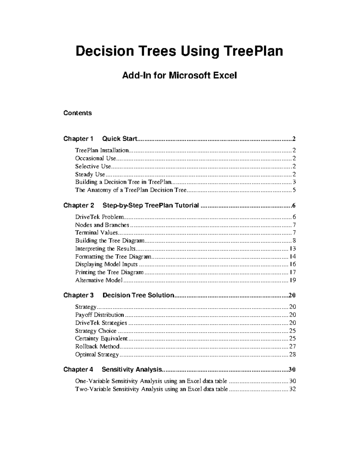 TreePlan Decision Trees: A Comprehensive Guide for Excel Users - Studocu