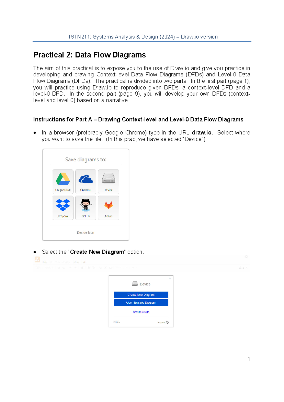 ISTN211 Practical 2: Creating Context-Level and Level-0 DFDs - Studocu