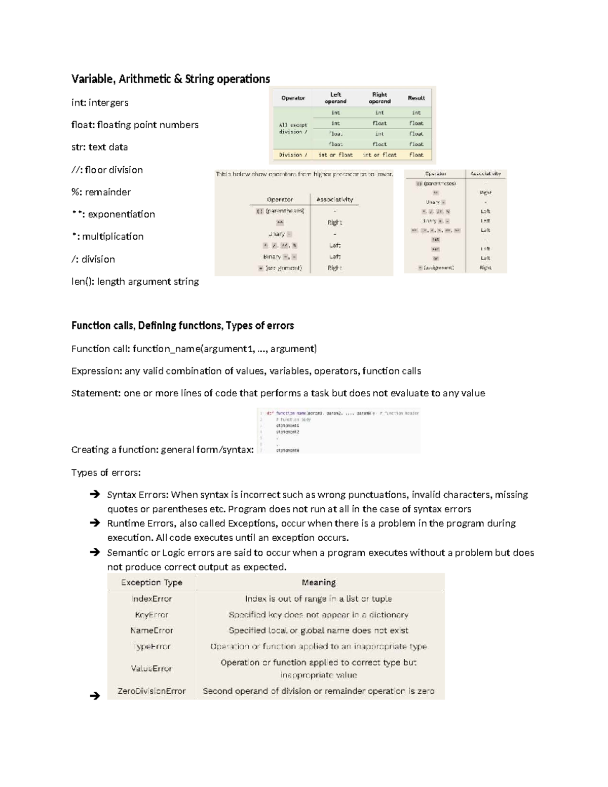Cheat sheet for COMP 208: Understanding variables and operations - Studocu
