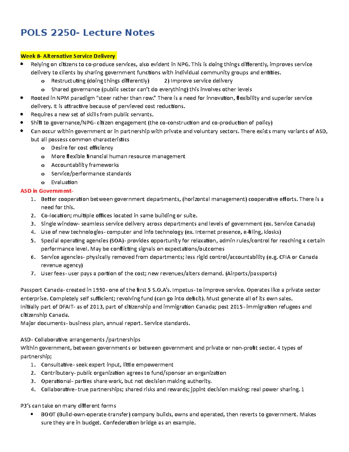 THE SIX Generic Functions OF Public Administration - THE SIX (6 ...