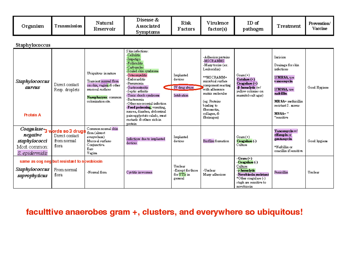 Microbes Charts Bacteria Annotated - Organism Transmission Natural ...