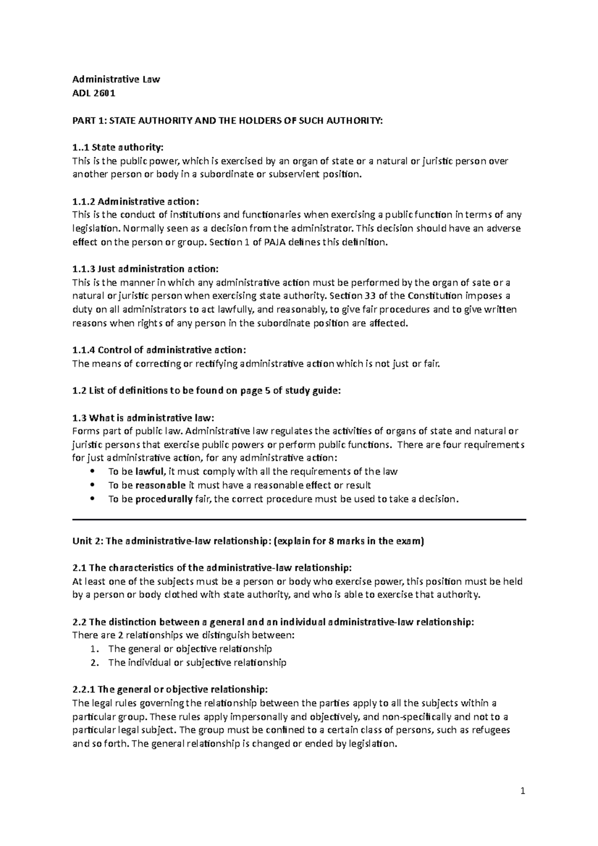 Administrative Law - This is a complete summary of the study guide ...