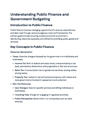 Public Finance & Budgeting Guide: Solvency Concepts & Tax Types - Studocu